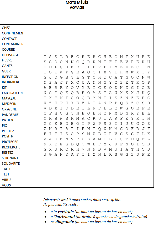 Nouveau jeu de mots mêlés de notre séniors « VHANY » on attend avec ...